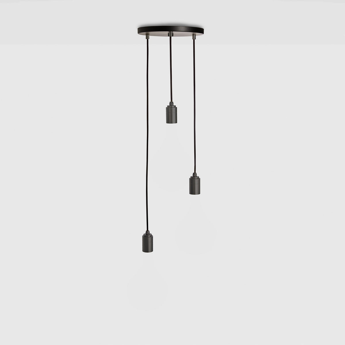Triple Pendant in Graphite | Small Circular Canopy | Fixtures | Tala ...