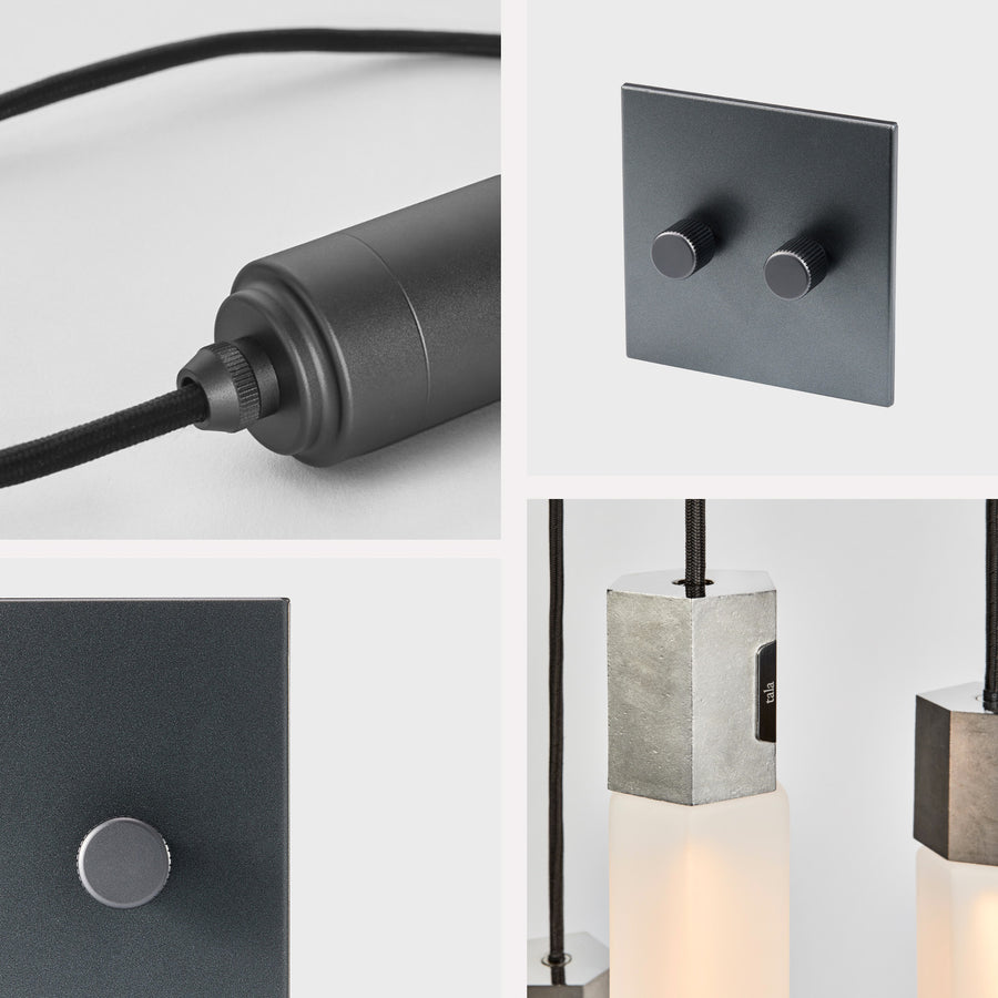 Double Rotary Wall Dimmer in Graphite | Lighting Accessories | Wall ...
