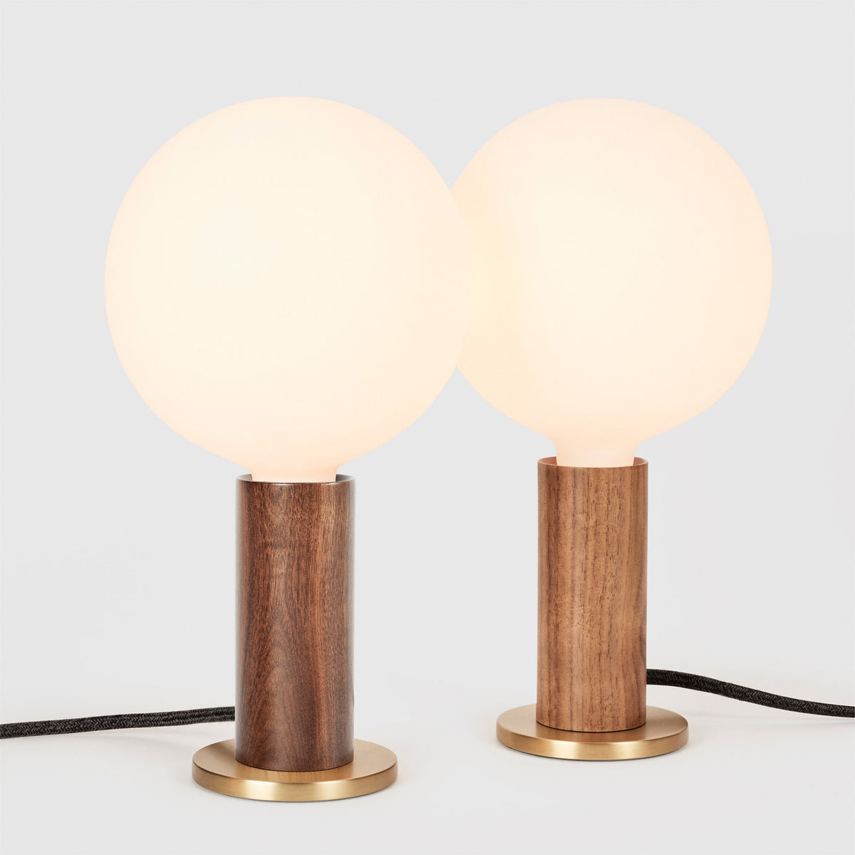 Knuckle Table Lamp in Walnut + Sphere IV - Set of 2 | E26 Dimmable ...