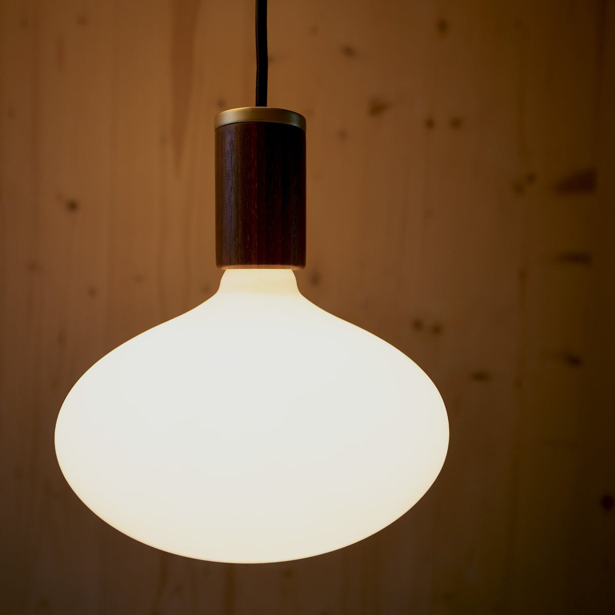 Oval Dim-to-Warm Pendant Light in Walnut | Designer LED Pendant ...