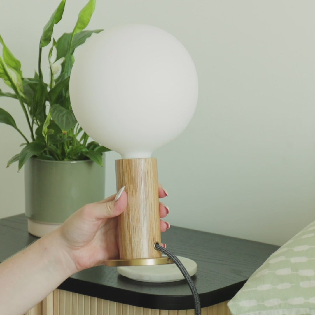 Knuckle Table Lamp in Walnut + Sphere IV - Set of 2 | E26 Dimmable ...