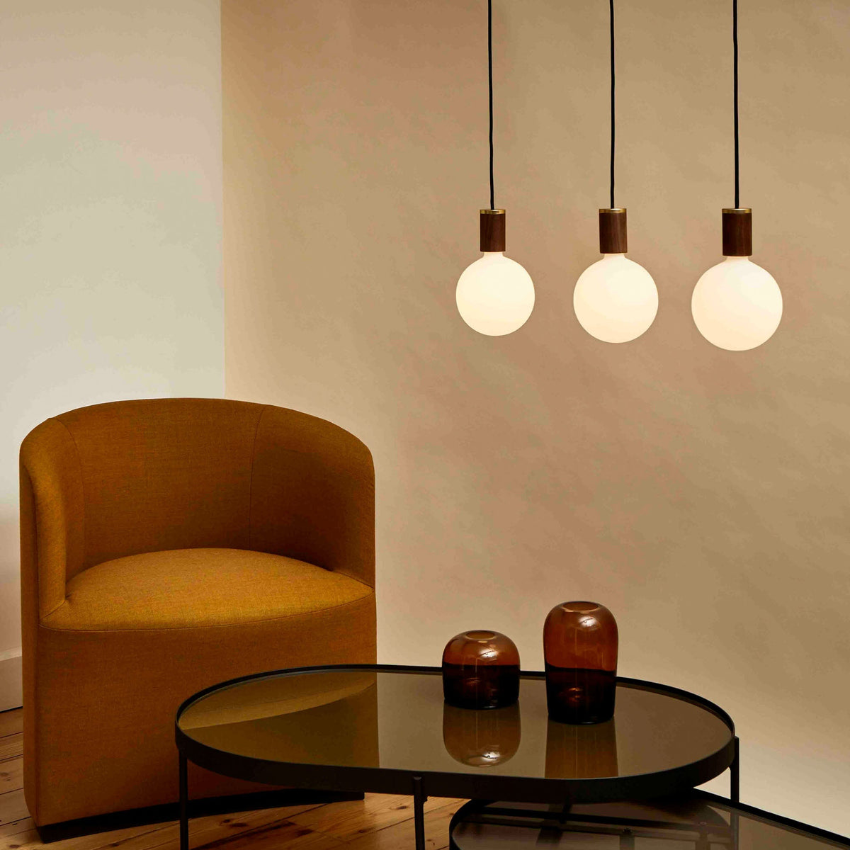 Sphere IV Pendant Light in Walnut | Designer LED Pendant Lighting ...